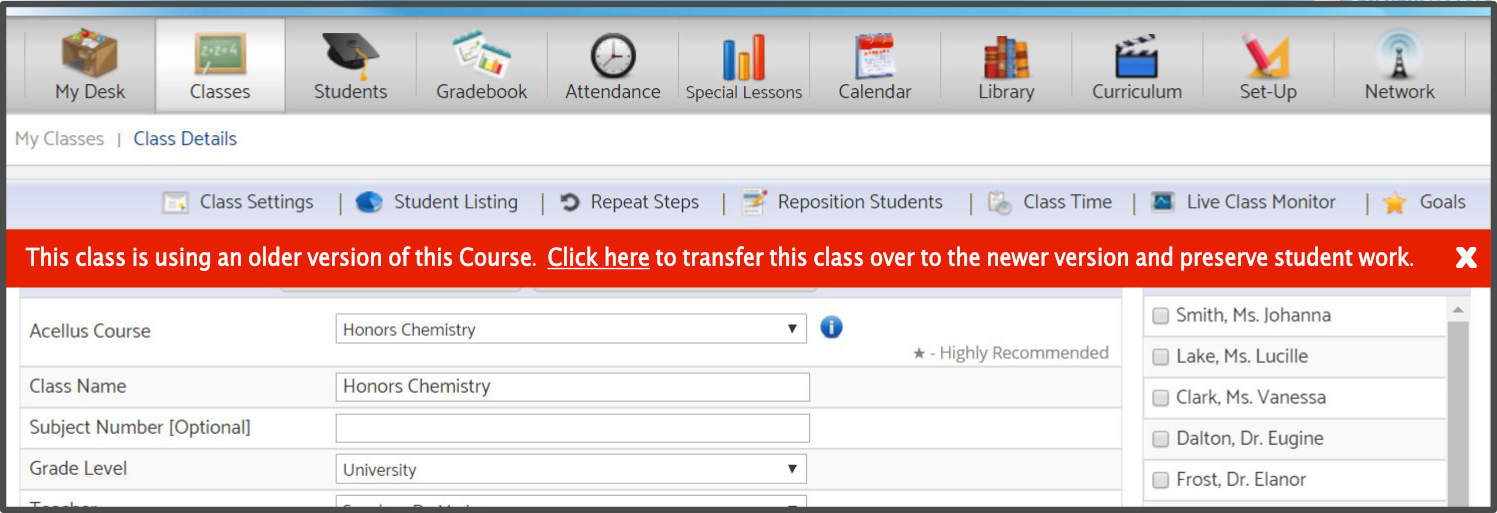 Roger Billings Blog for Educators - Course Update Feature