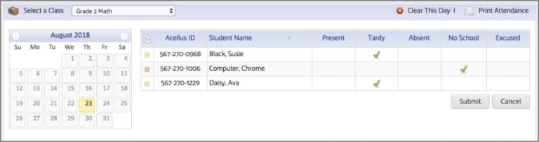 Acellus Adds New Grading Feature — Attendance