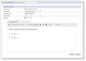 New “Custom” Special Lesson Features for Acellus Teachers