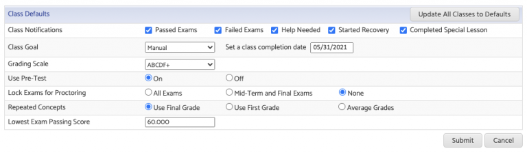 New Acellus Feature: Customizable Class Defaults